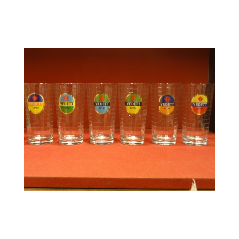 6 VERRES VEDETT COLLECTOR 33CL HT 15.50CM