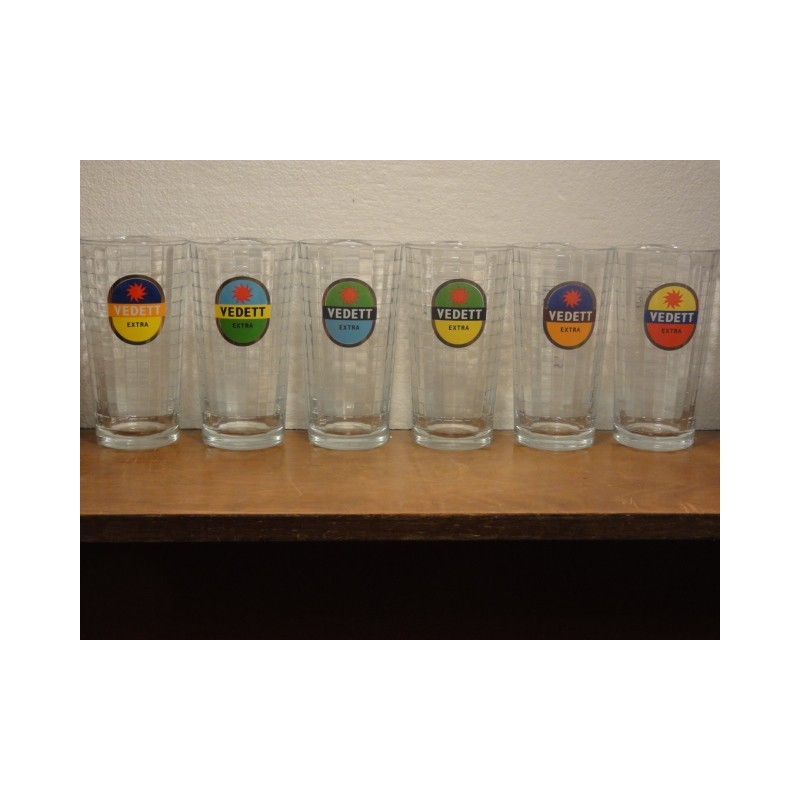 6 VERRES VEDETT COLLECTOR 33CL HT 15.50CM - Tigrebock