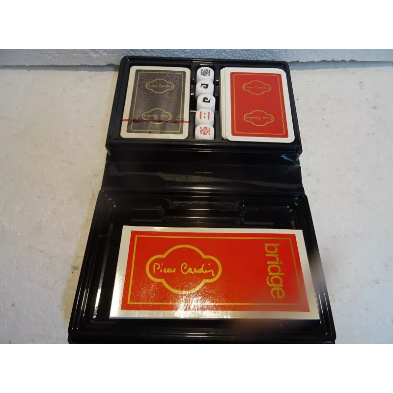 COFFRET BRIDGE 2 JEUX DE 52 CARTES PIERRE CARDIN + CARNET